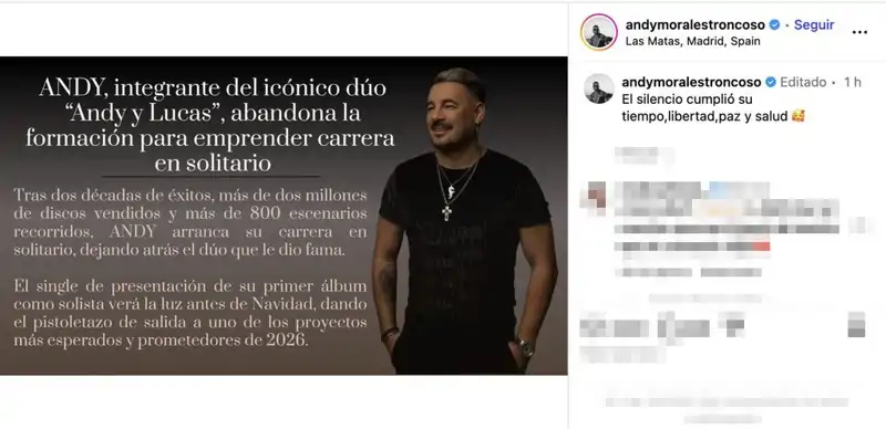 El contundente comunicado con el que Andy anuncia su carrera en ...