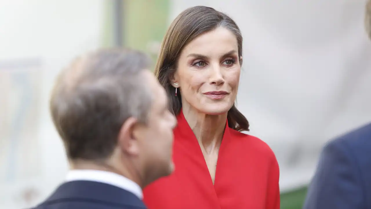 La Reina Letizia, elegantísima, estrena en Toledo un vestido kimono ...